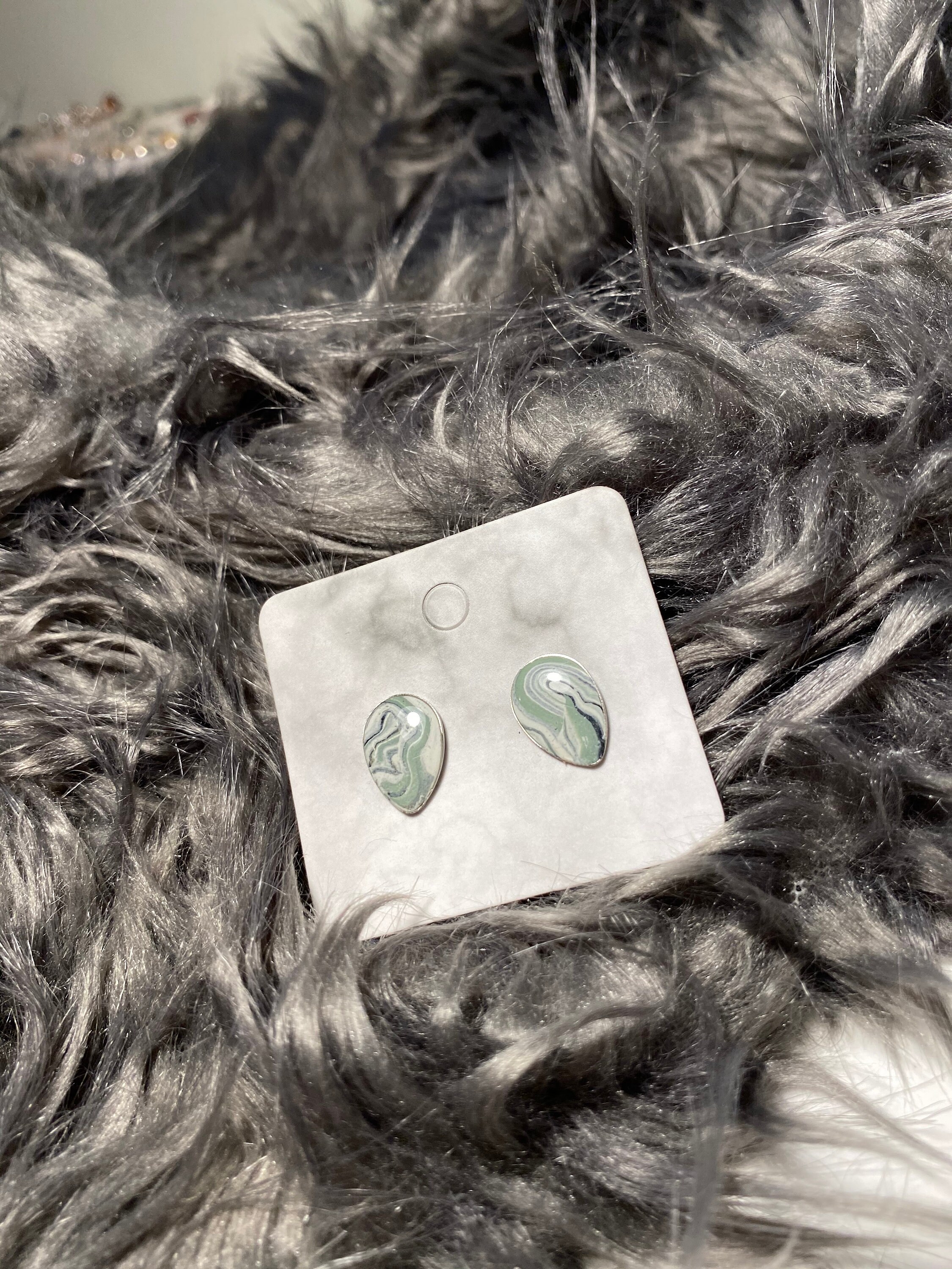 Black & Grey Marble Teardrops | Etsy