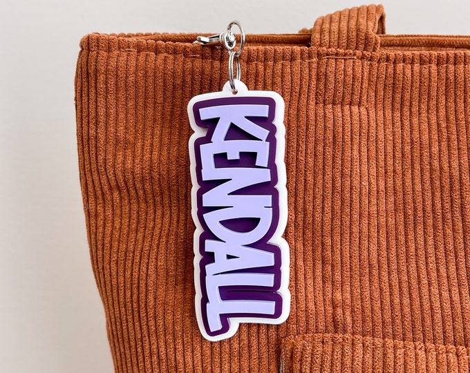 Name Backpack Tag for Kids, Personalized Keychain, Name Keychain, Name ...