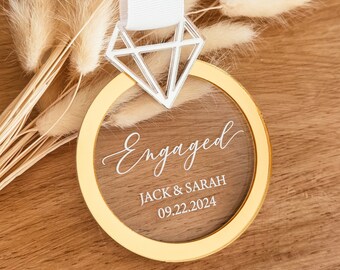 Personalized Engaged Christmas Ornament, Personalized Engagement ...