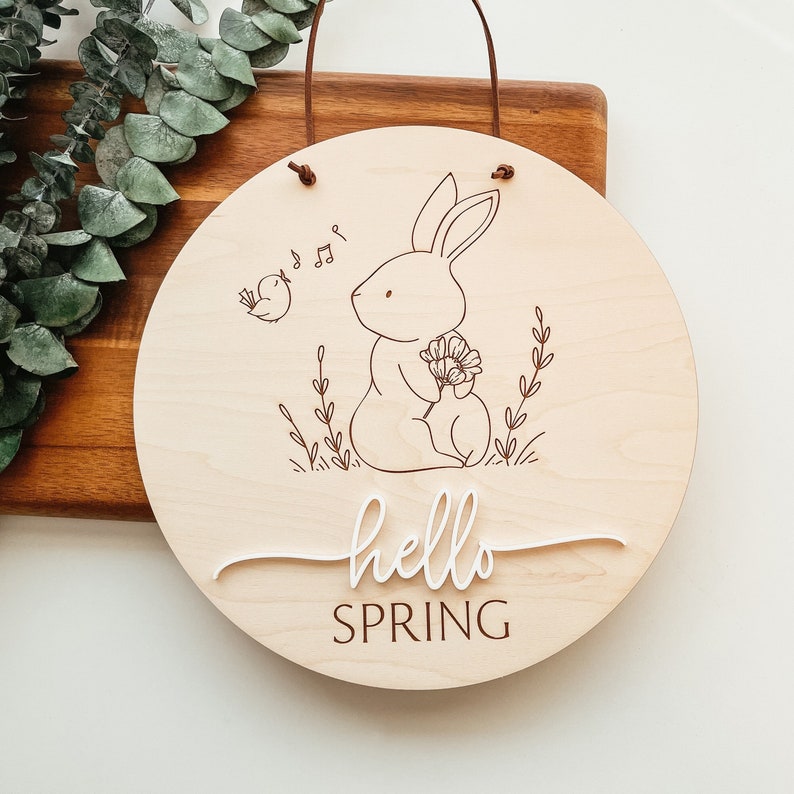 Hello Spring Sign Spring Door Sign Easter Wood Sign Spring - Etsy