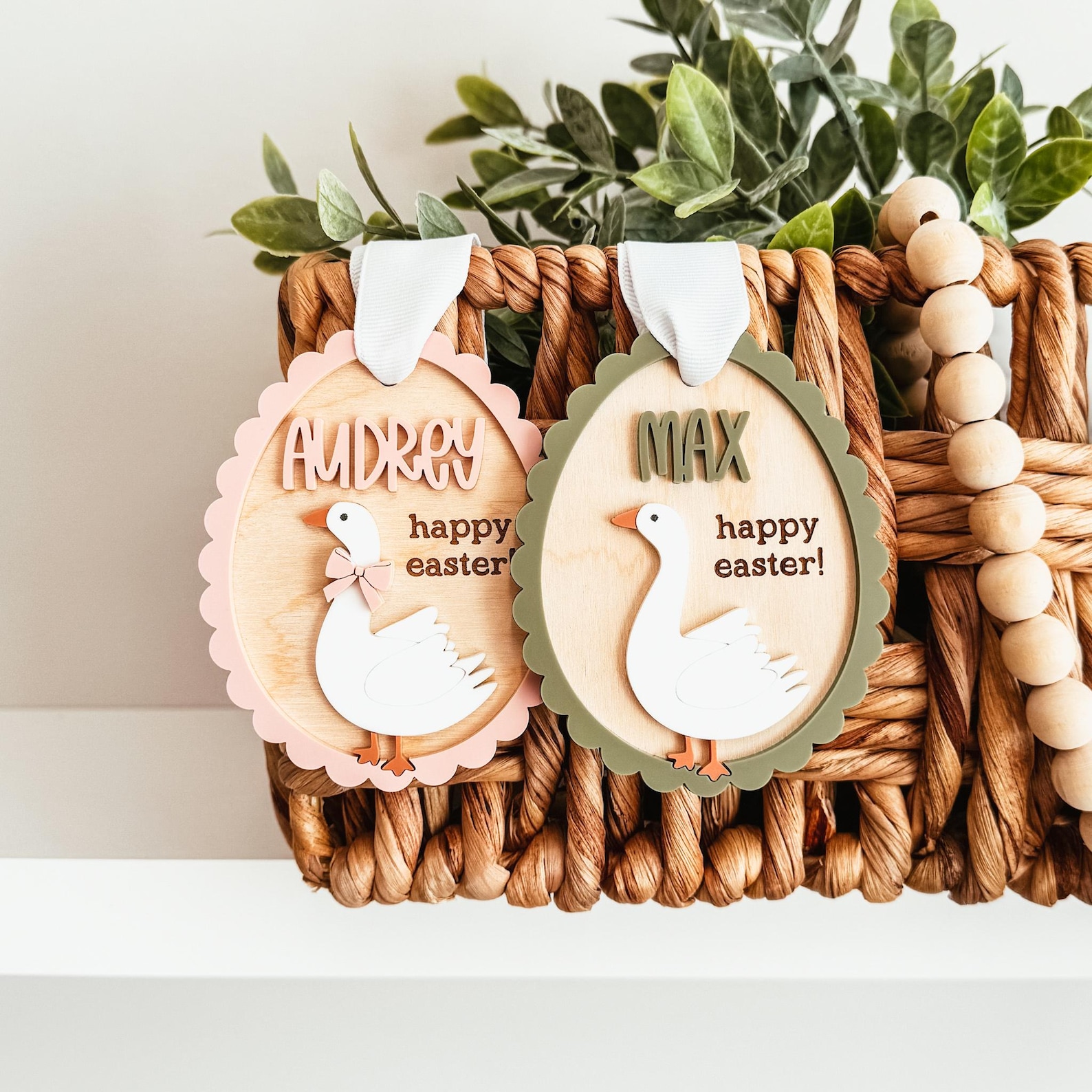 Goose Easter Basket Tag, Personalized Easter Tag, Easter Goose Tag ...