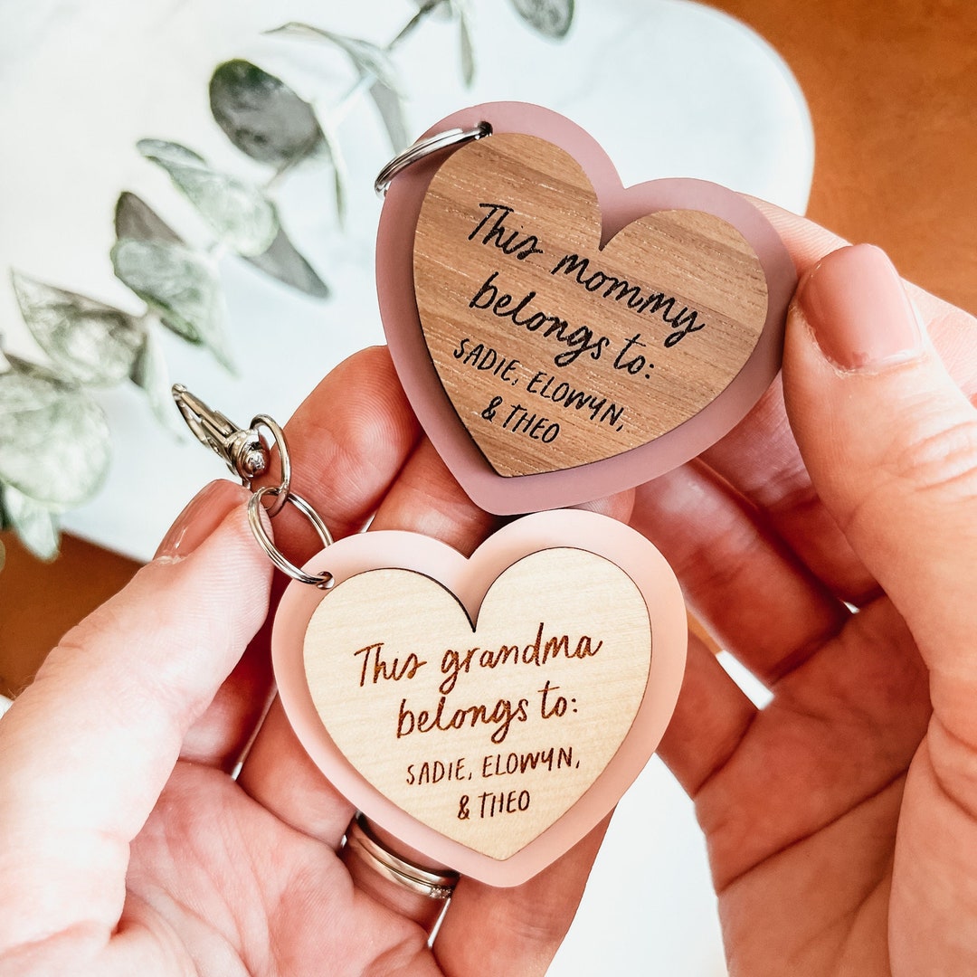 Custom Mom Keychain, Custom Grandma Keychain, This Grandma Belongs to ...