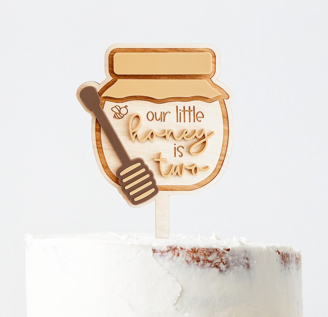 Bee Cake Topper, Birthday Cake Topper, Honey Pot Cake Topper, Smash ...