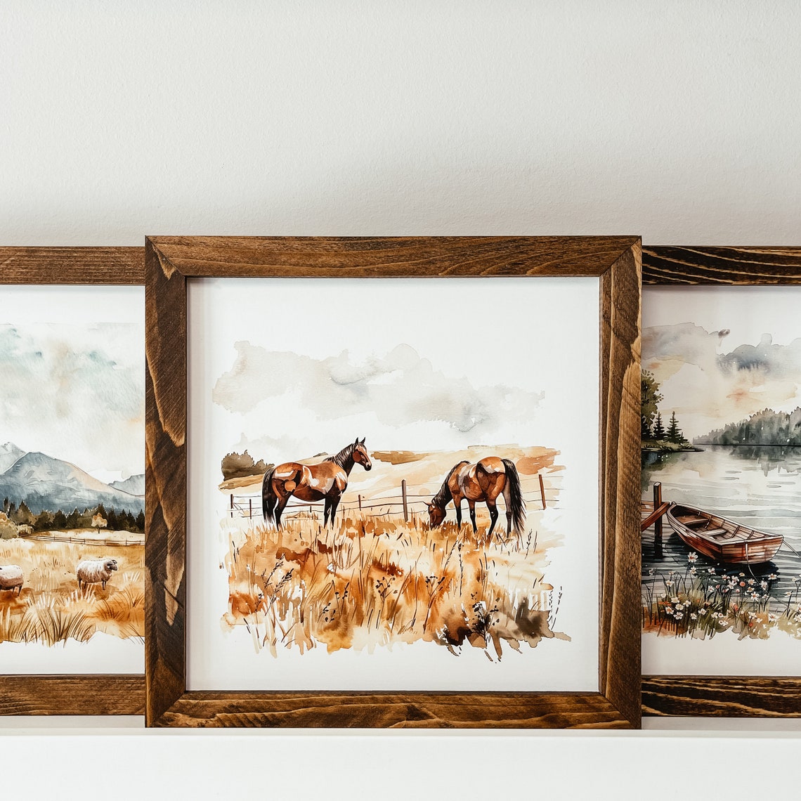 Watercolor Farm Print Signs, Watercolour Cow Sign, Framed Western Sign ...