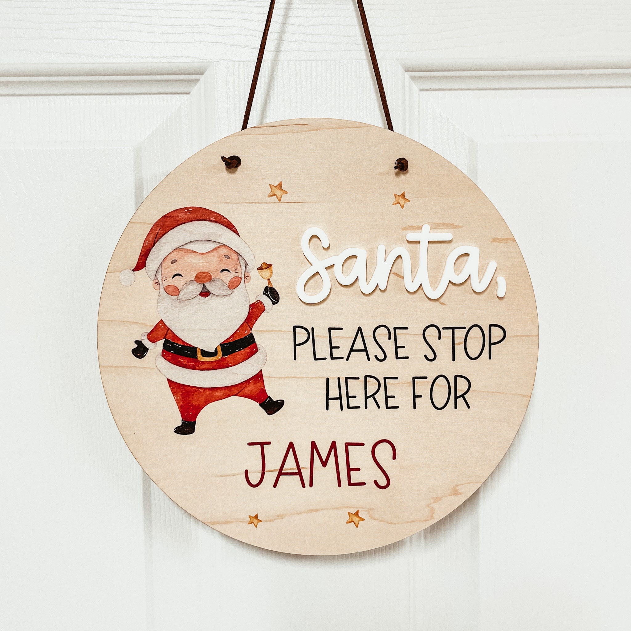 Personalized Santa Please Stop Here Sign Santa Stop Here Door - Etsy