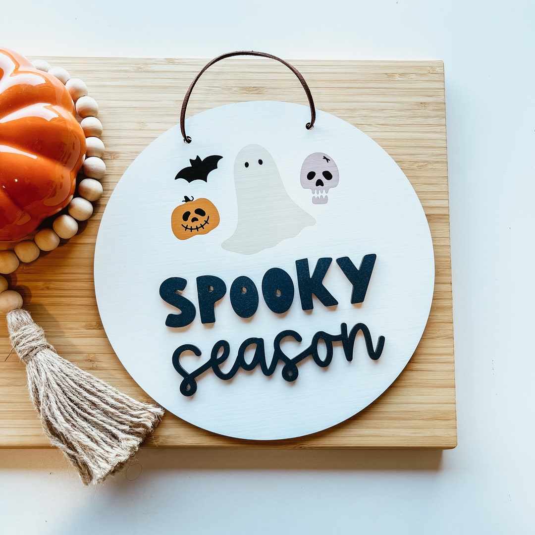 Spooky Season Sign, Mini Halloween Sign, Cute Halloween Sign, 3D ...