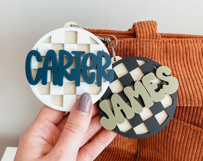 Name Backpack Tag for Kids, Personalized Keychain, Name Keychain, Name ...