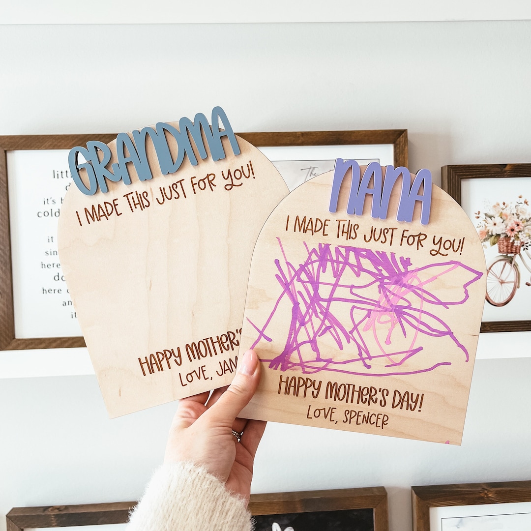 DIY Mother's Day Sign, Custom Kid's Drawing Sign, Custom Mom Sign ...