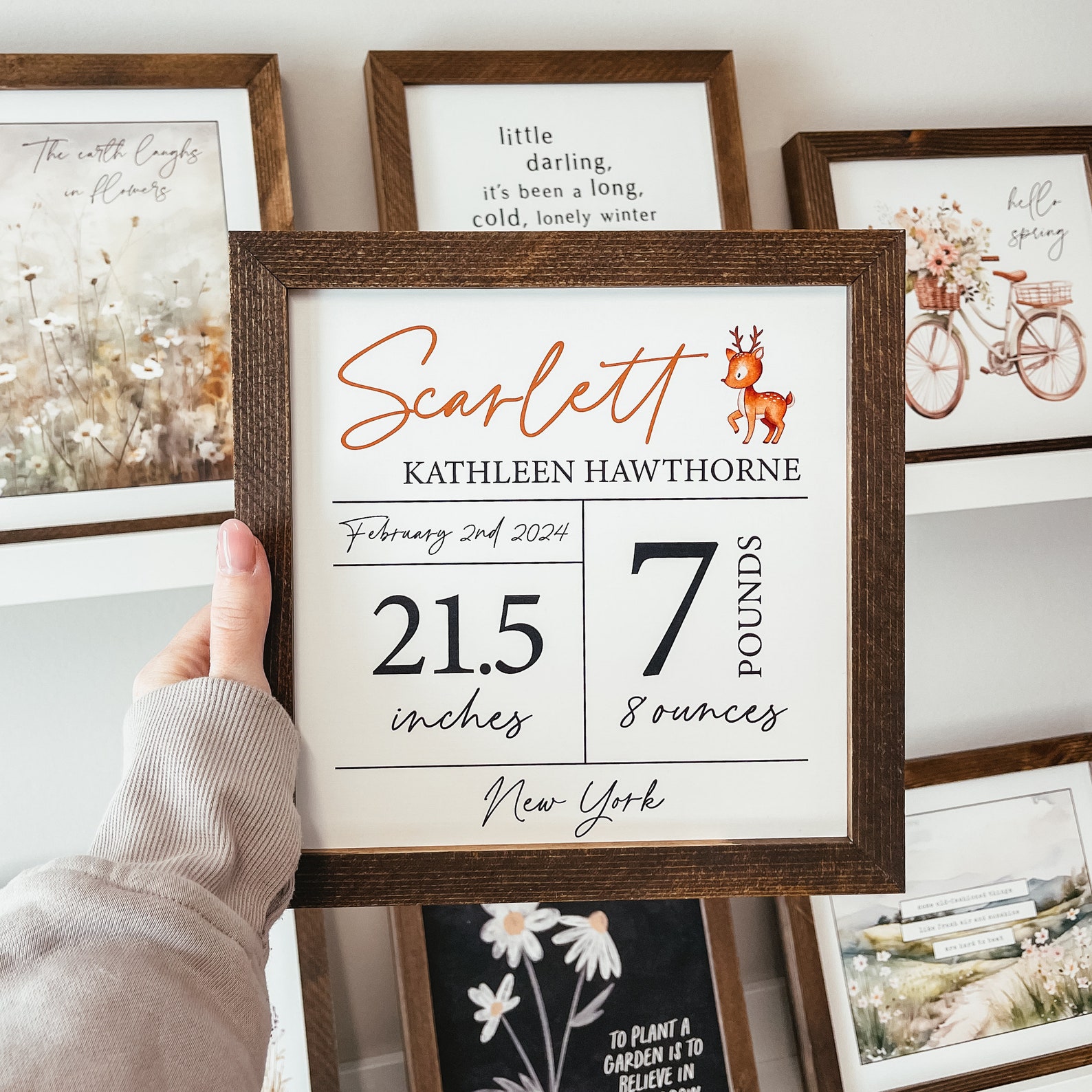 Custom Birth Statistics Wood Sign, Custom Nursery Sign, Baby Name Sign ...