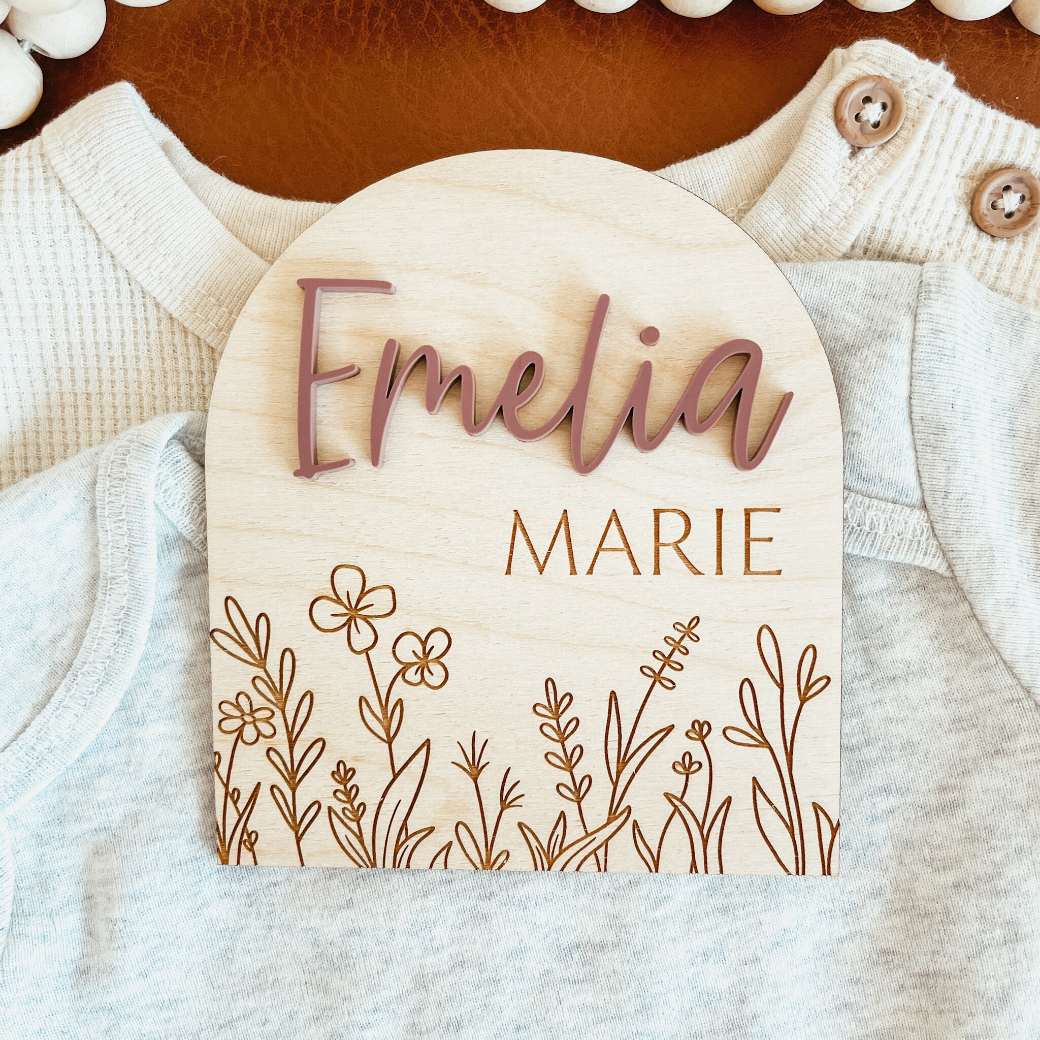 Wooden Birth Announcement, Arch Name Announcement Sign, 3D Baby Name ...