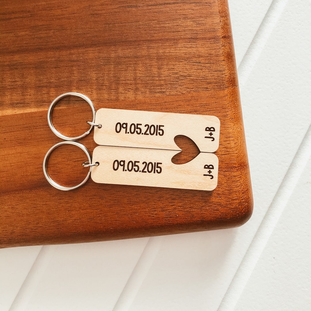 Personalized Couple Keychains, Set of Two Keychains for Couples ...