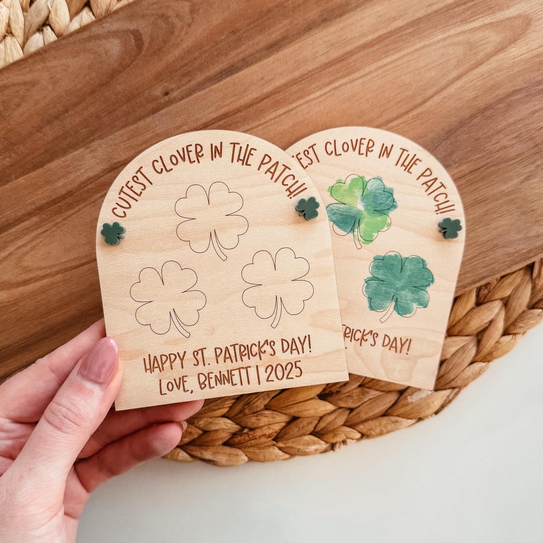DIY St Patrick's Day Magnet, Custom Fingerprint Magnet, Clover ...