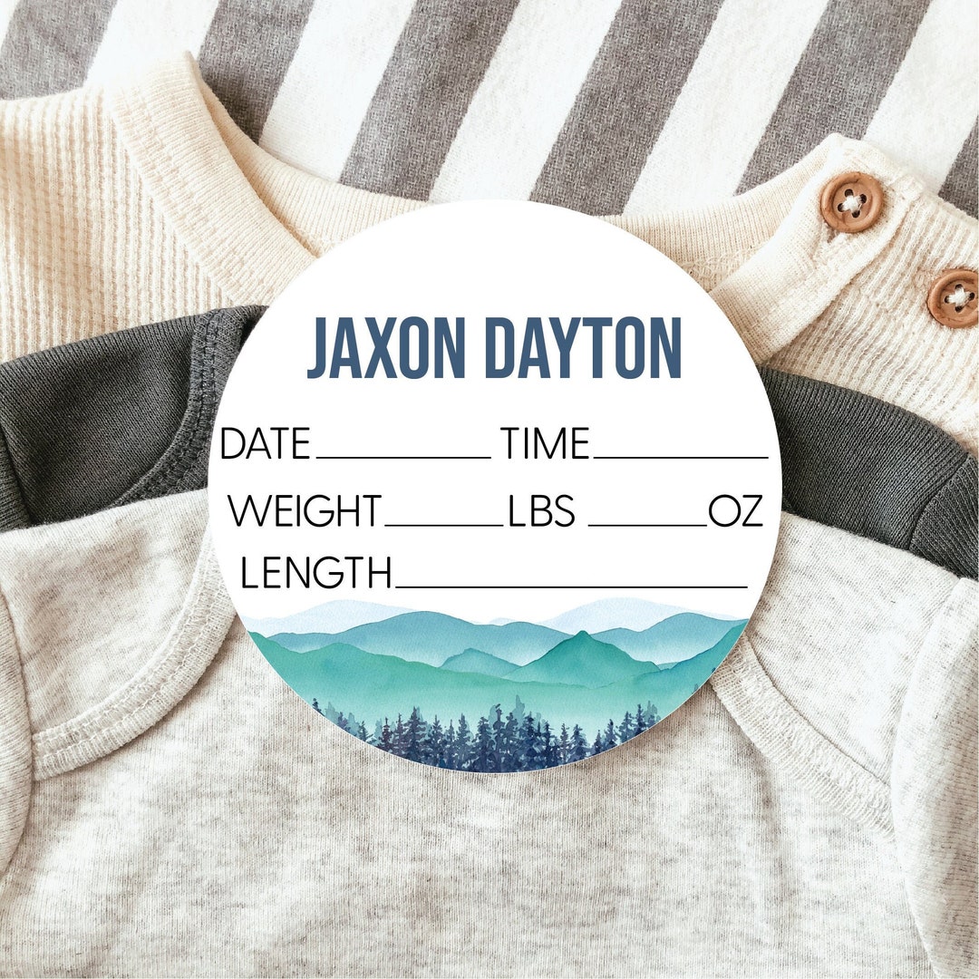 Mountain Birth Announcement Sign, Baby Name Sign, Birth Statistics Sign ...