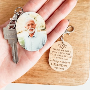 Personalized Memorial Photo Keychain, Custom Memorial Keyring, in ...