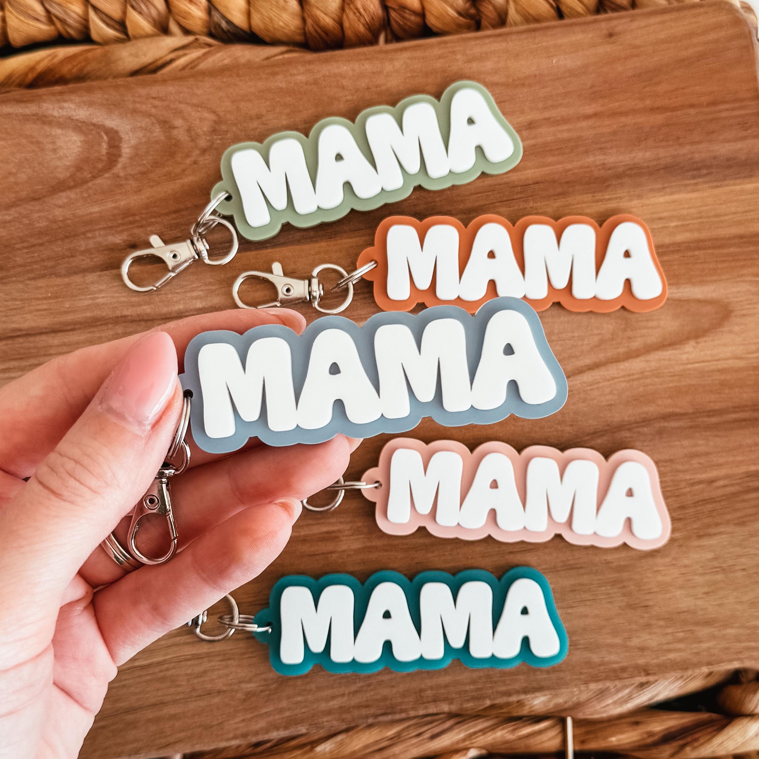 Mama Keychain, 3D Acrylic Mama Keychain, Keychain for Mom, Mother's Day ...