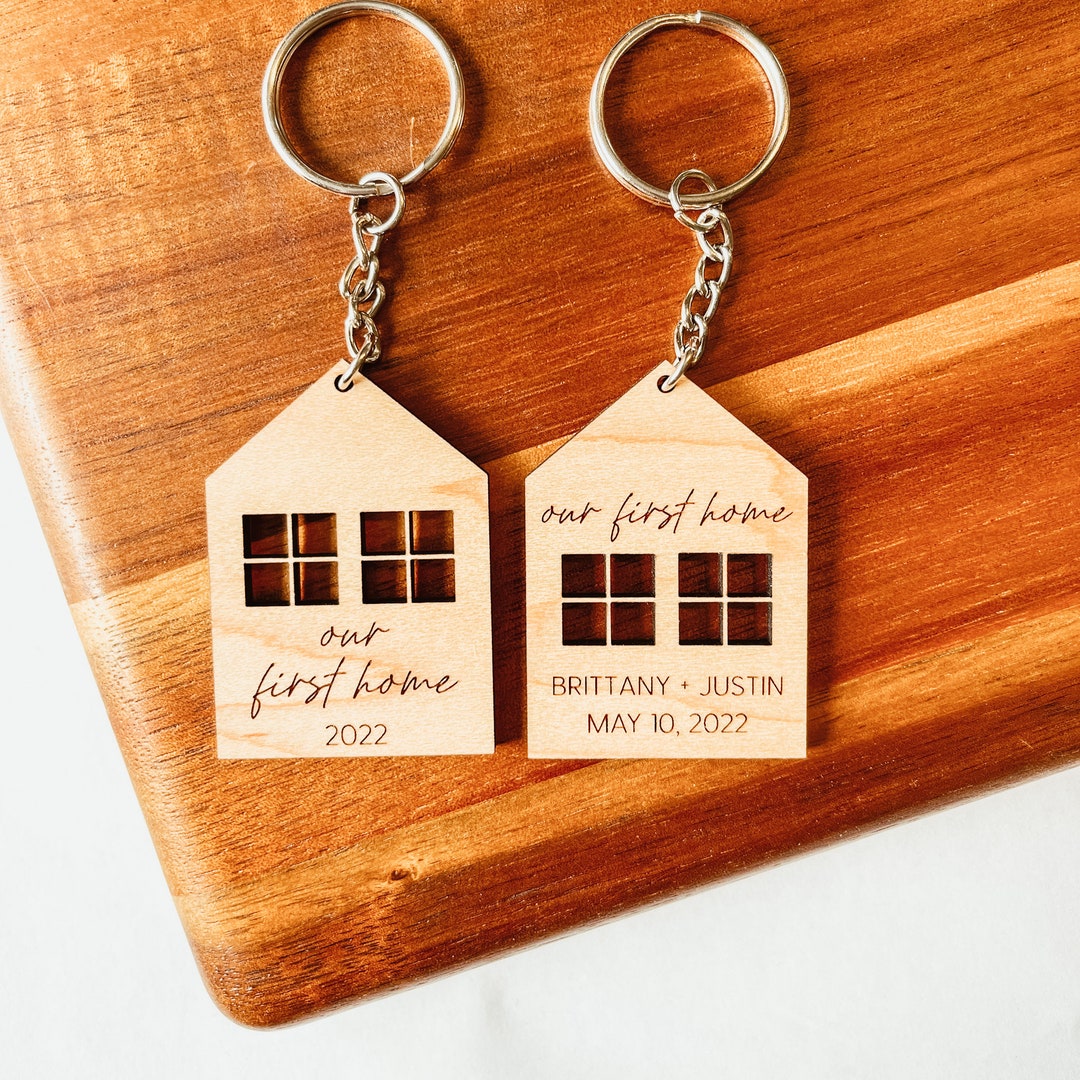 Personalized First Home Keychain Set, Custom Engraved Keychain ...