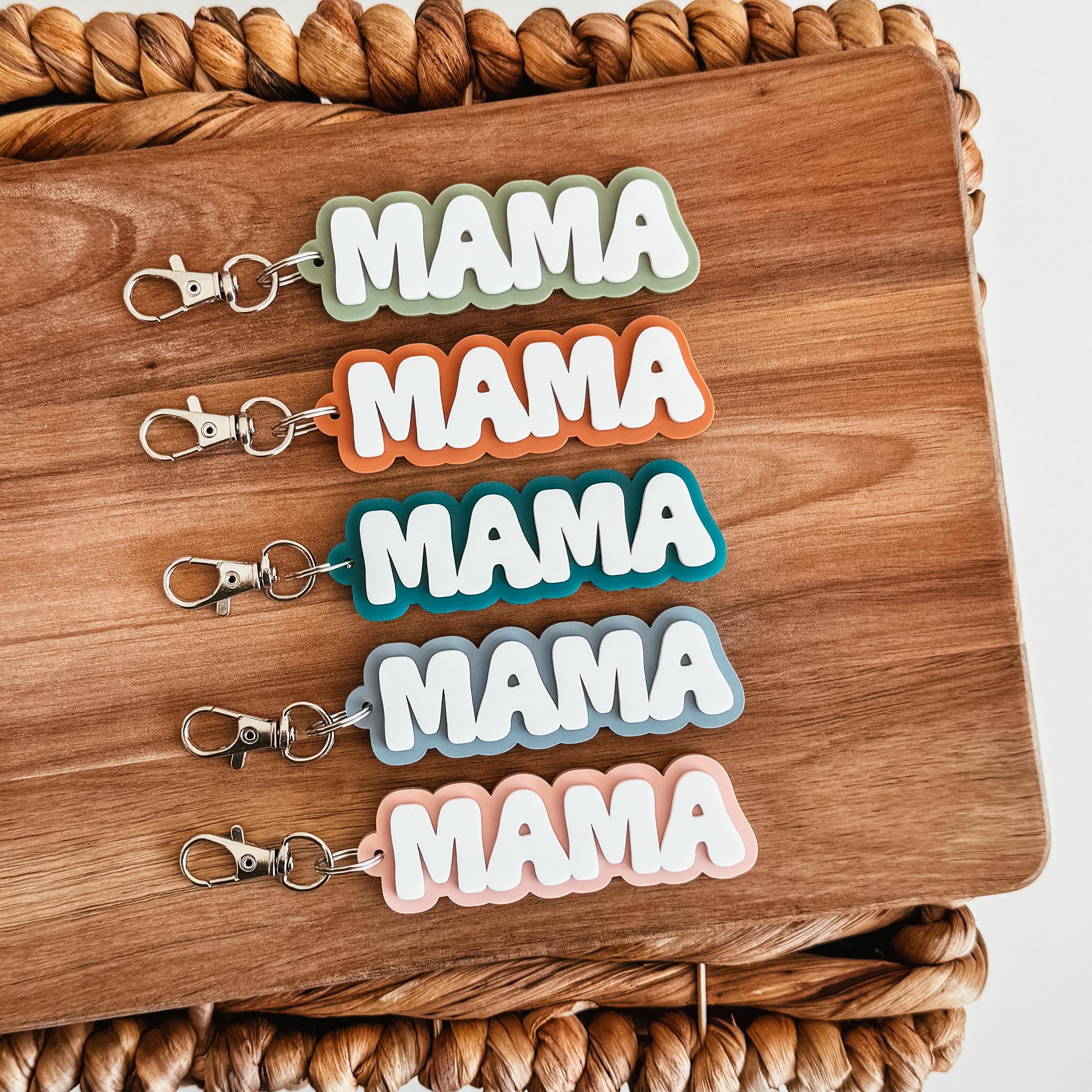 Mama Keychain, 3D Acrylic Mama Keychain, Keychain for Mom, Mother's Day ...