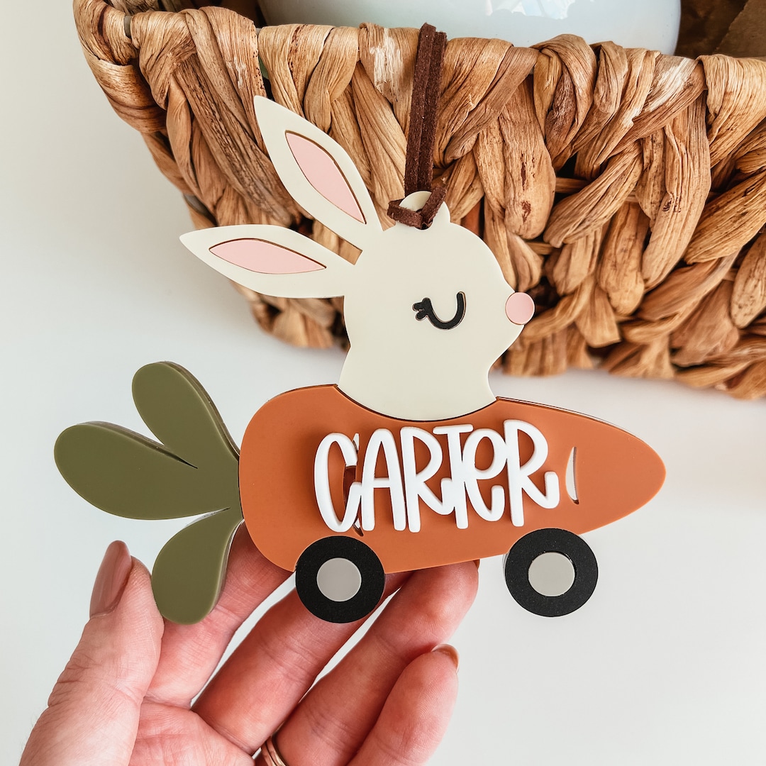 Carrot Easter Basket Tag, Personalized Easter Basket Tag, Custom Easter ...