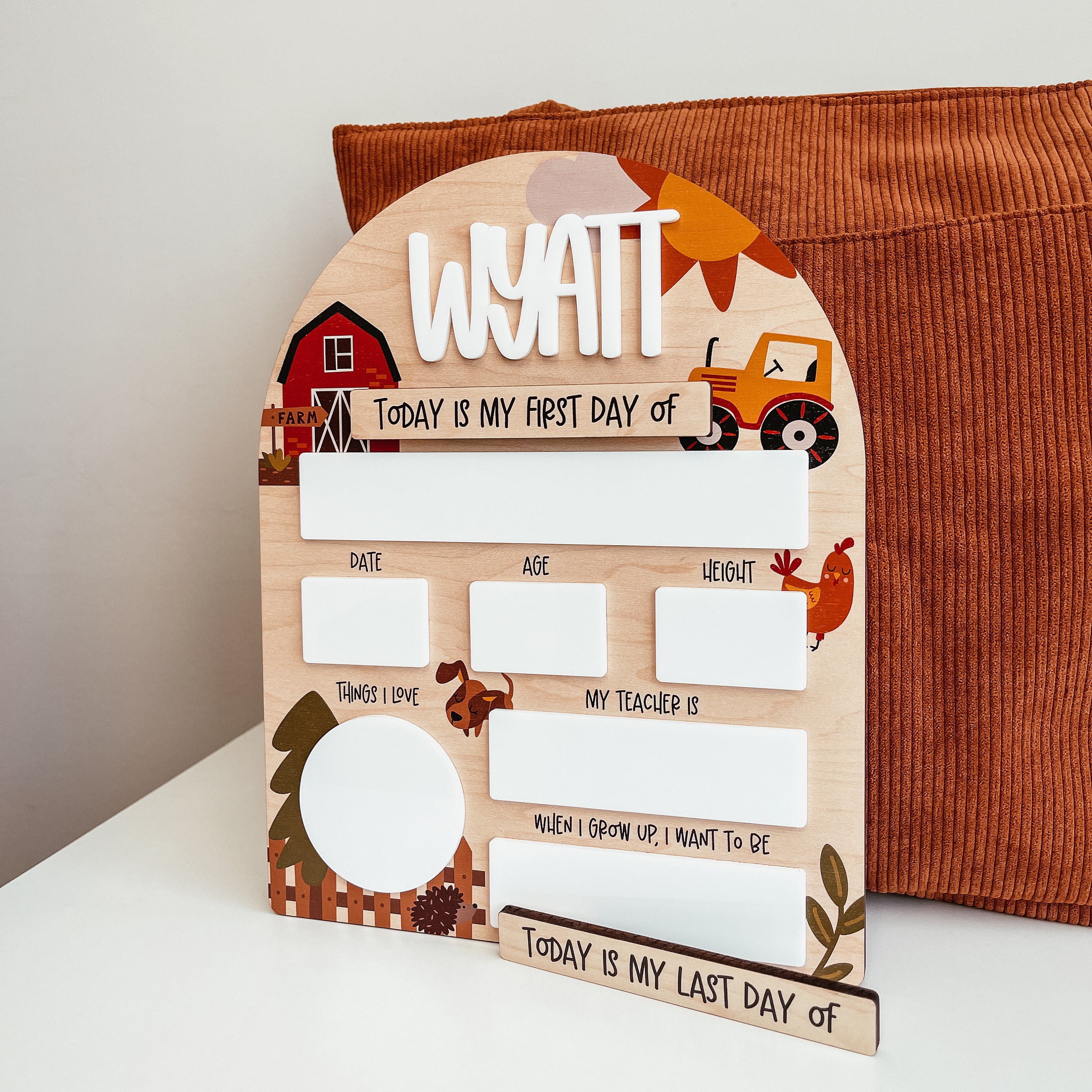 First and Last Day of School Sign, Custom First Day of School Board ...