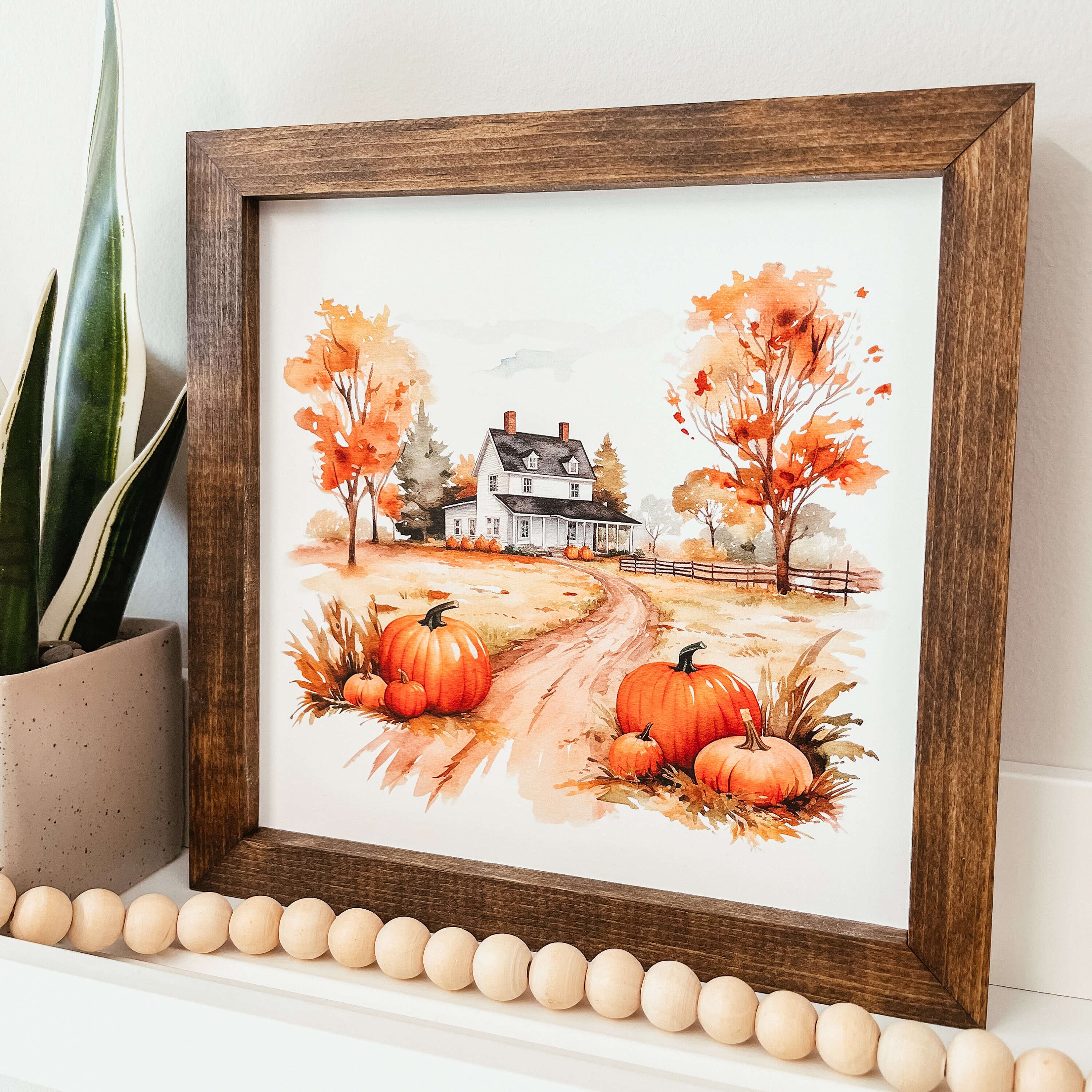 Watercolour Autumn Farm Wood Sign, Fall Farmhouse Sign, Fall Wood Sign ...