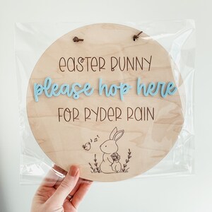 Personalized Easter Bunny Please Hop Here Sign, Easter Door Sign ...
