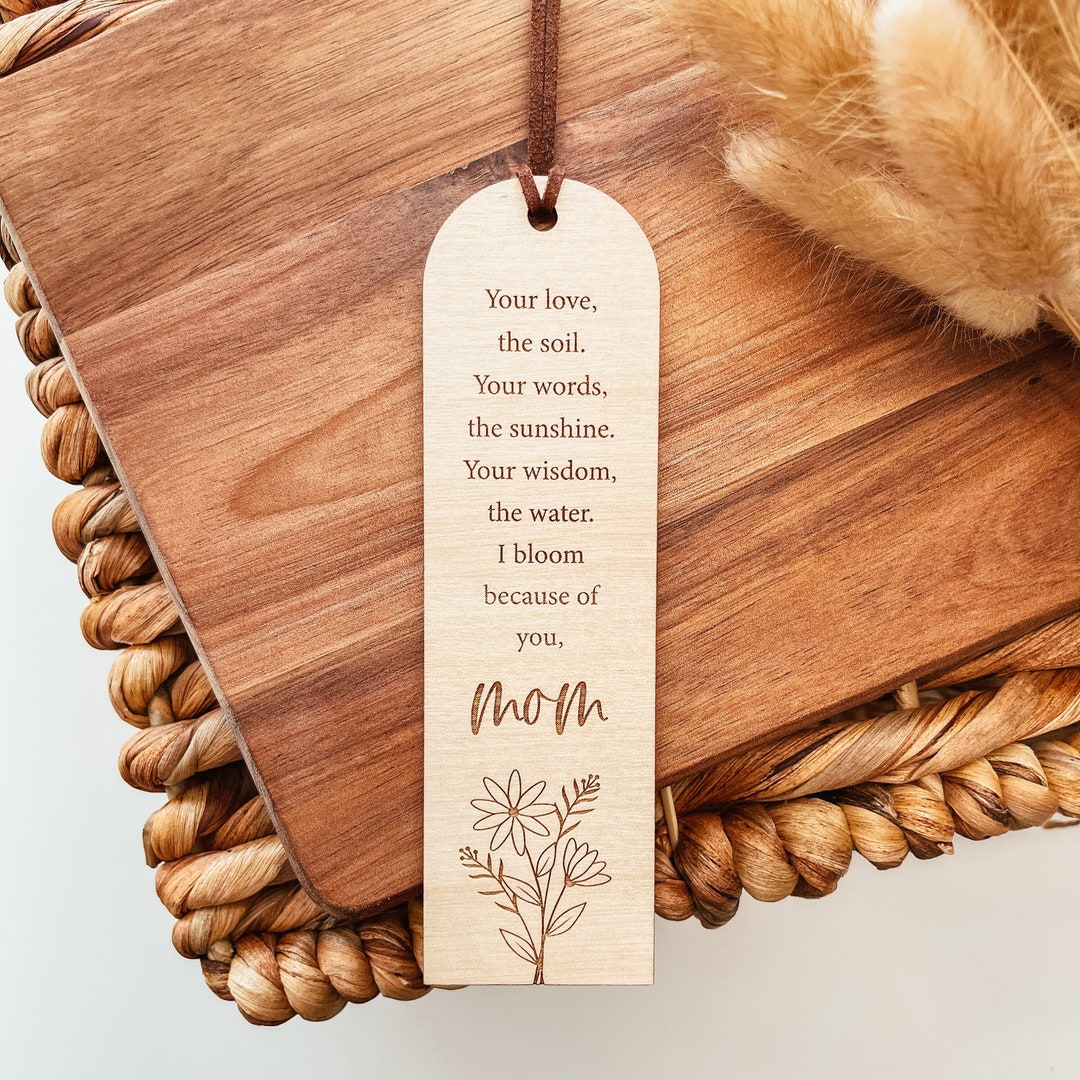 Mom Quote Bookmark, Wooden Mom Bookmark, Laser Engraved Bookmark ...