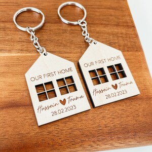 Personalized First Home Keychain Set, Custom Engraved Keychain ...