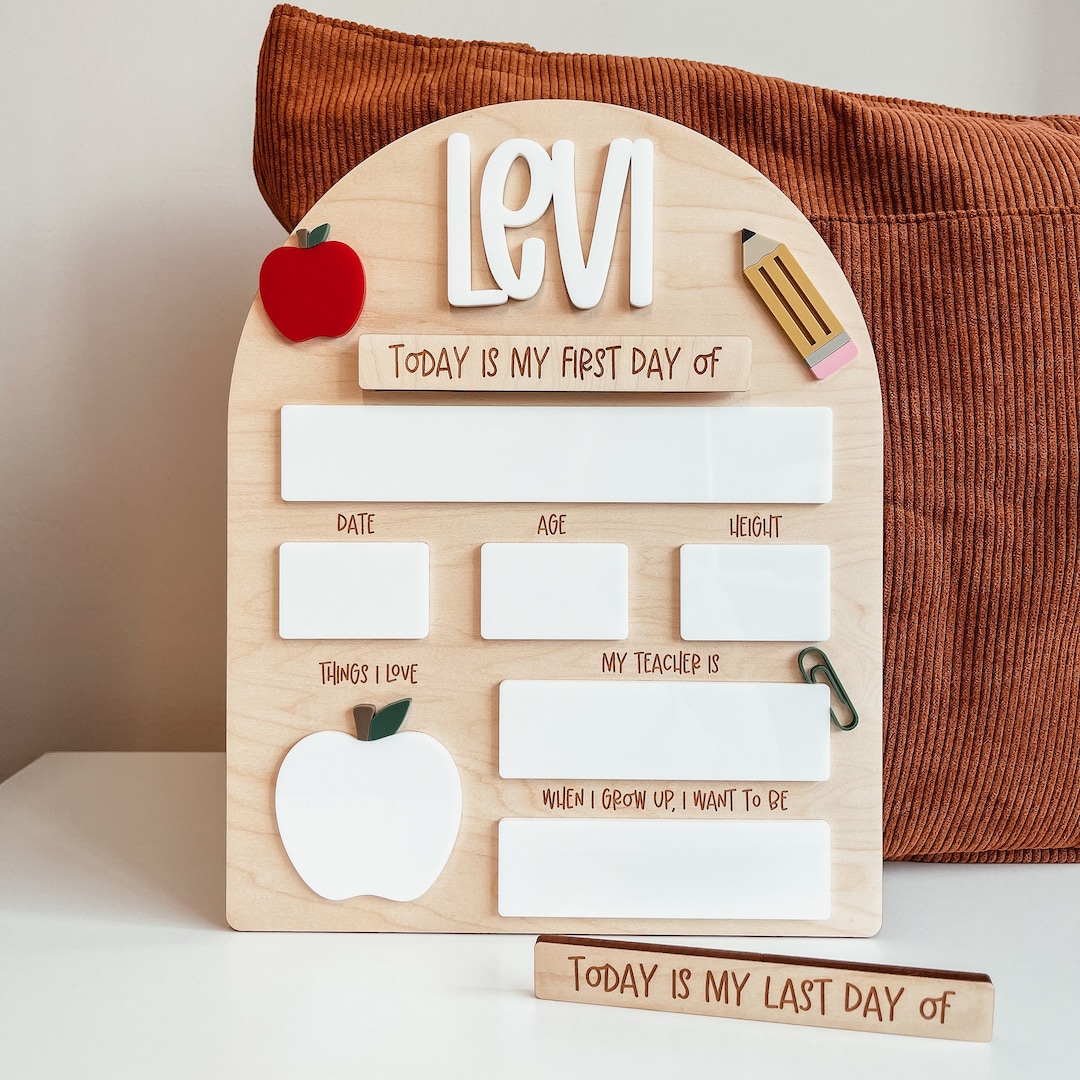 First and Last Day of School Sign, Custom First Day of School Board ...