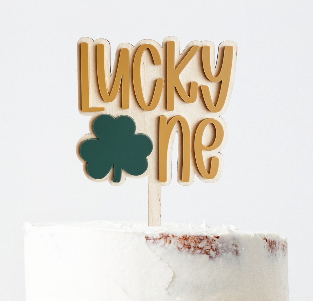 Lucky One Cake Topper, First Birthday Cake Topper, One Cake Topper ...