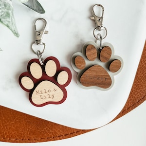Custom Paw Print Keychain, Personalized Pet Name Keychain, Custom Dog ...