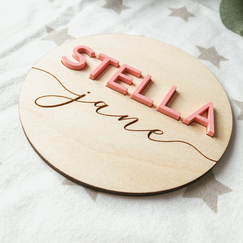 Wooden Birth Announcement Birth Announcement Sign Baby Name - Etsy