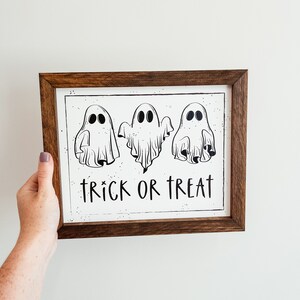 Trick or Treat Wood Sign, Cute Halloween Sign, Spooky Season Decor ...