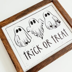 Trick or Treat Wood Sign, Cute Halloween Sign, Spooky Season Decor ...