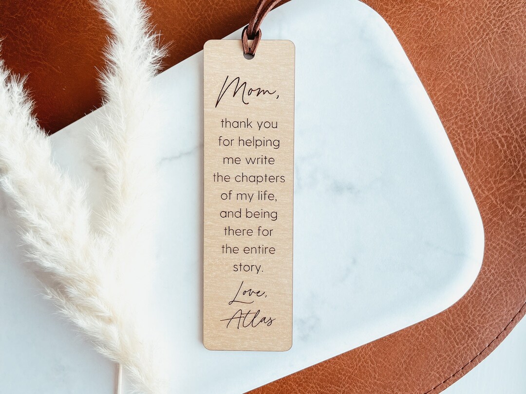 Custom Mom Bookmark, Personalized Wooden Bookmark, Laser Engraved ...