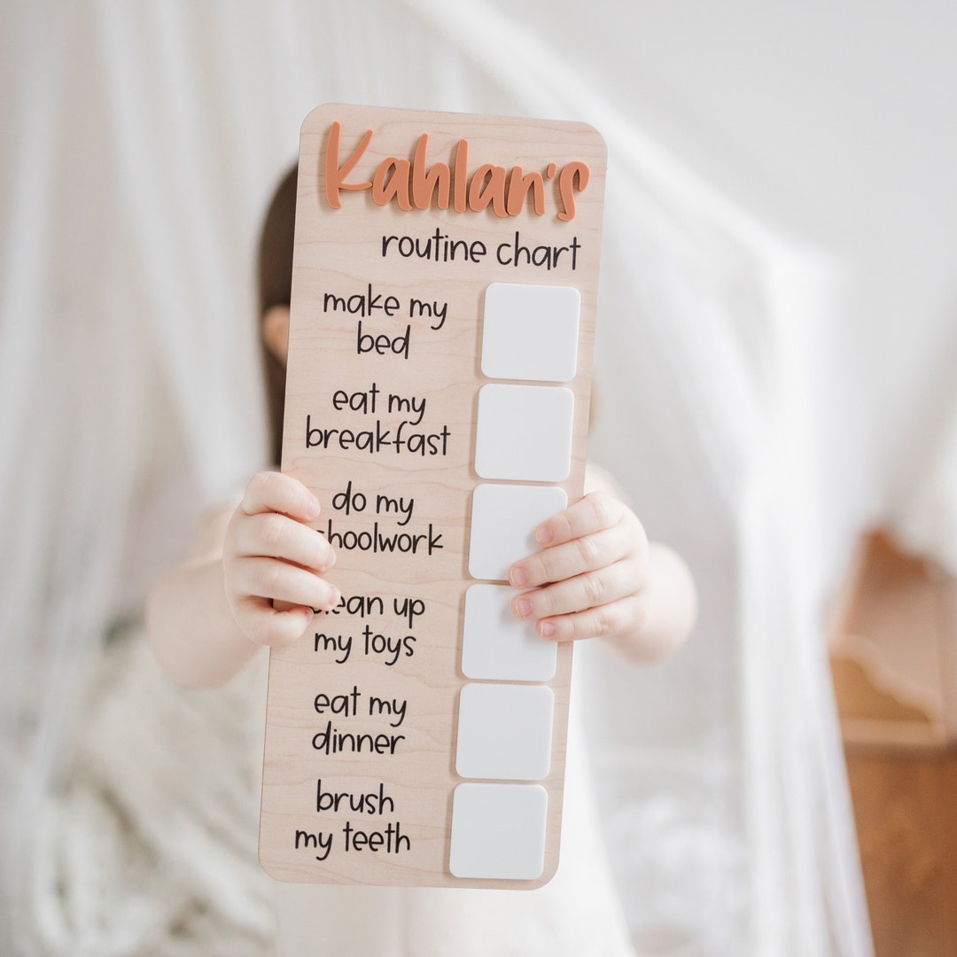 Personalized Magnetic Chore Chart, Custom Routine Chart, Dry Erase ...