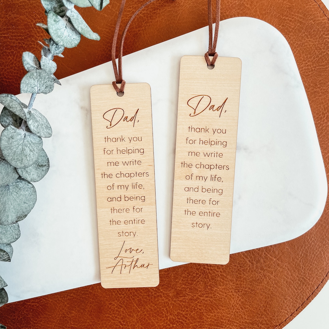 Custom Dad Bookmark, Personalized Wooden Bookmark, Laser Engraved ...