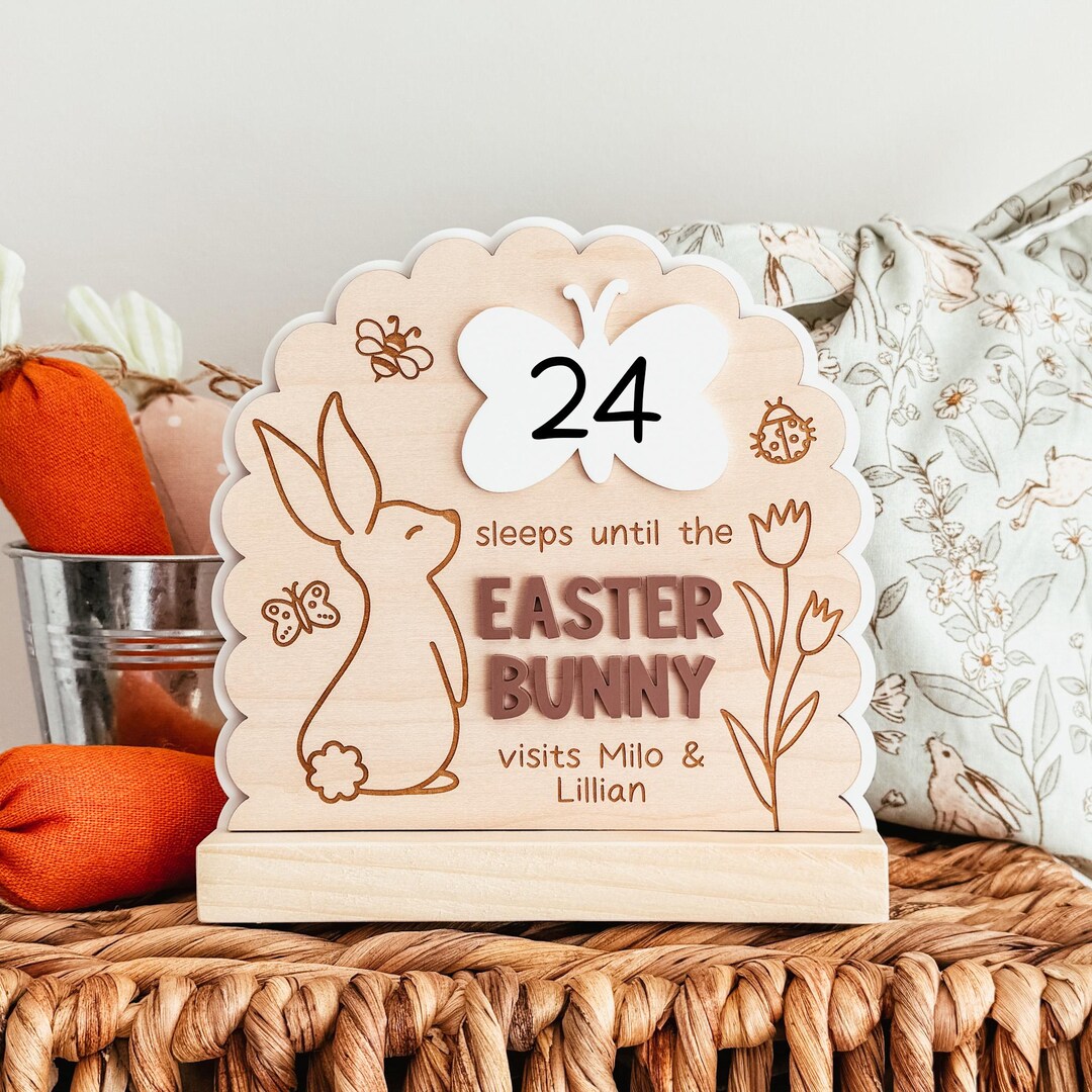 Easter Countdown Sign, Days Until Easter Sign, Easter Bunny Countdown, Dry Erase Easter Sign ...