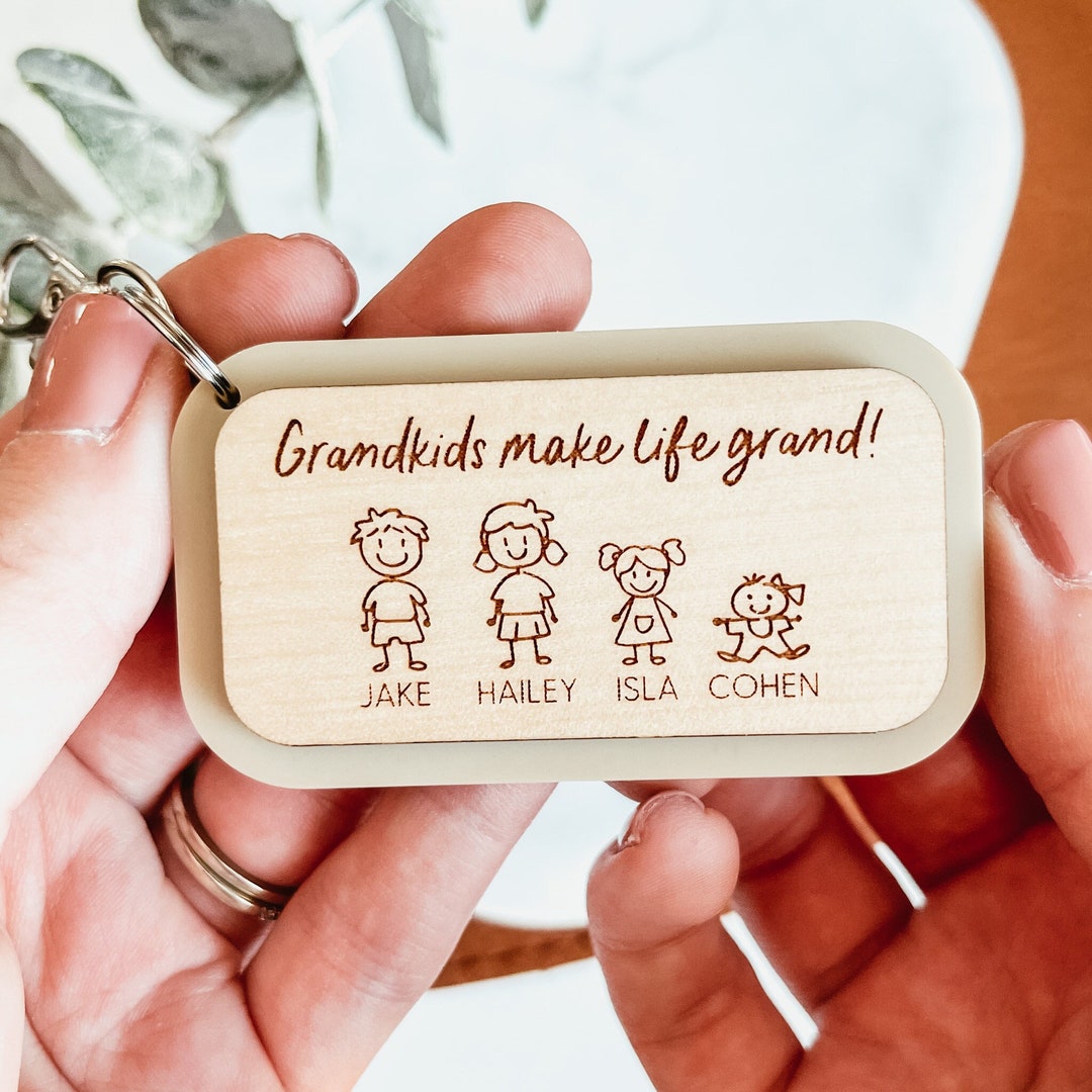Custom Grandparent Keychain, Personalized Family Keychain ...