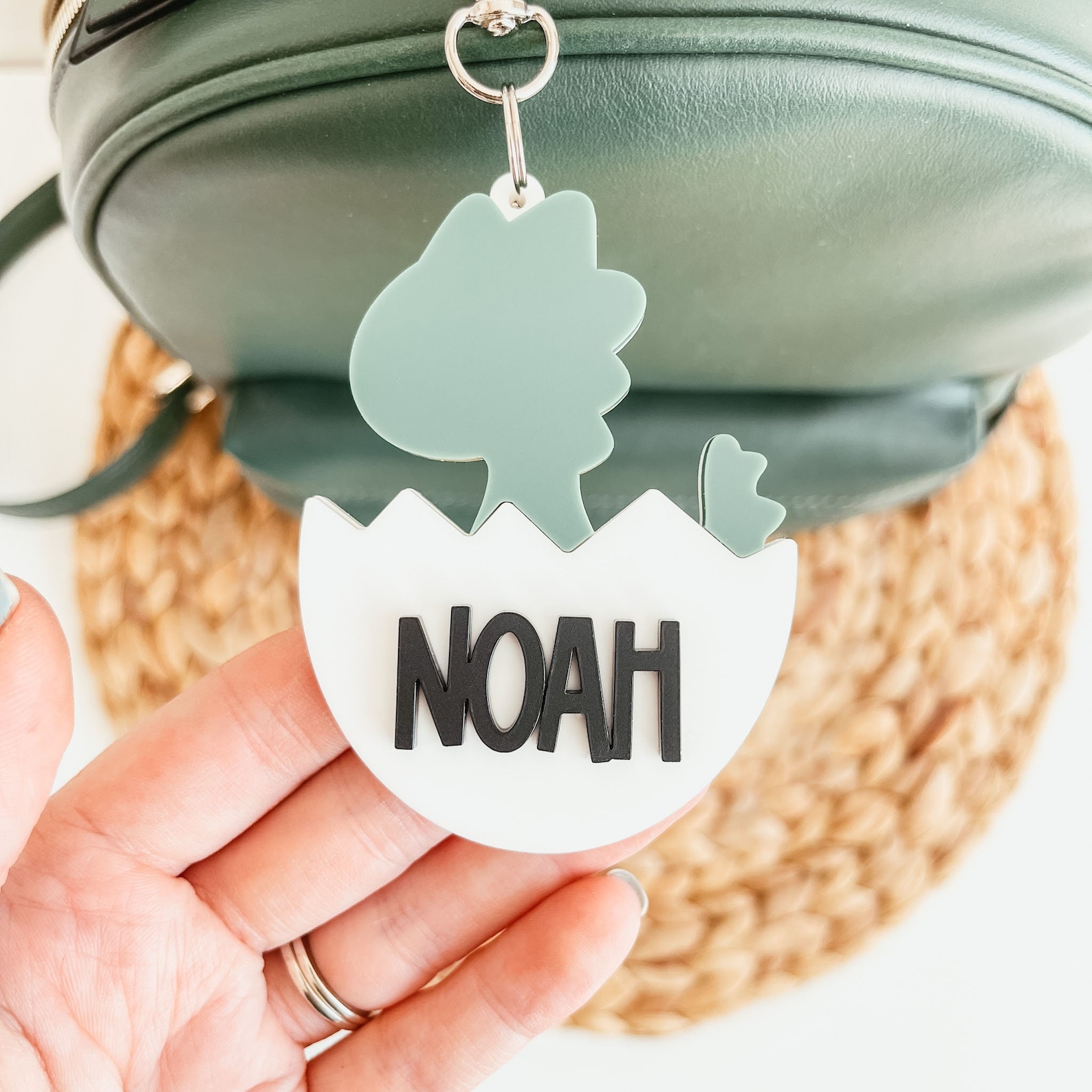 Dinosaur Backpack Tag, Acrylic Bag Tag, Dino Bag Tag, Custom Name ...