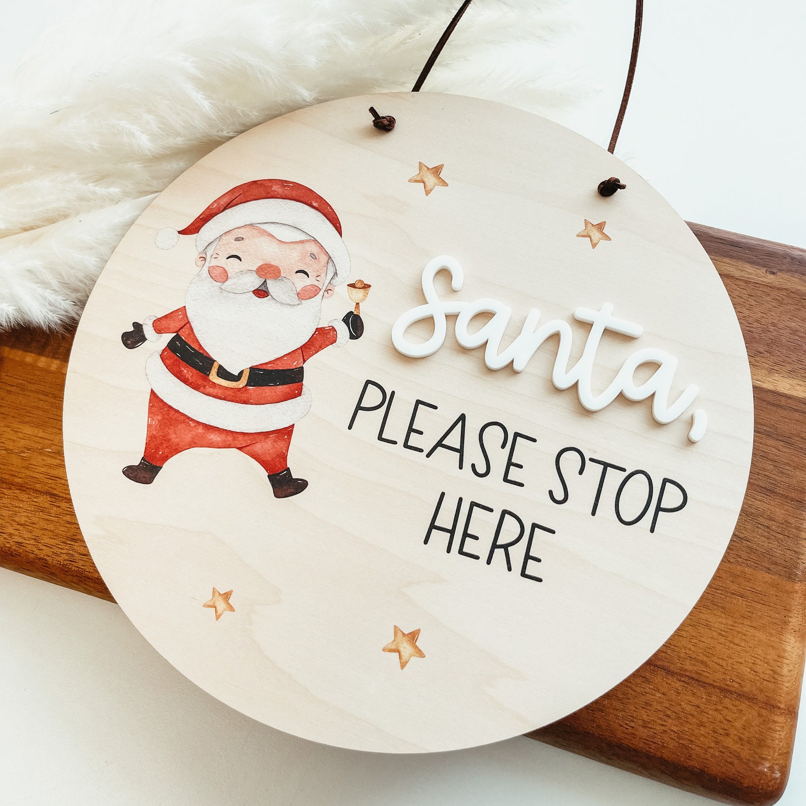 Personalized Santa Please Stop Here Sign, Santa Stop Here Door Sign ...