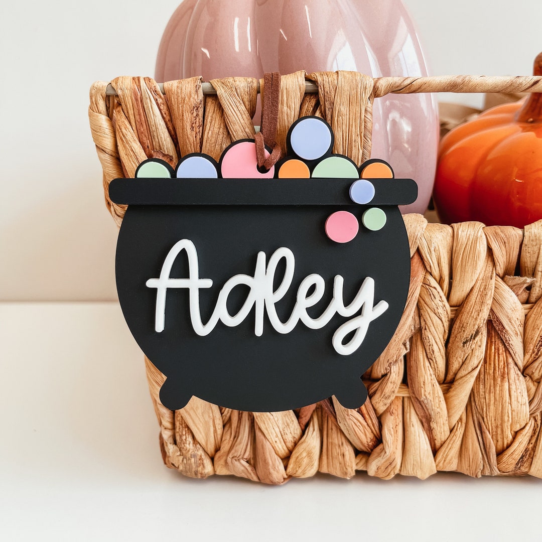Boo Basket Tag, Halloween Basket Tag, Cauldron Tag, Personalized Boo ...