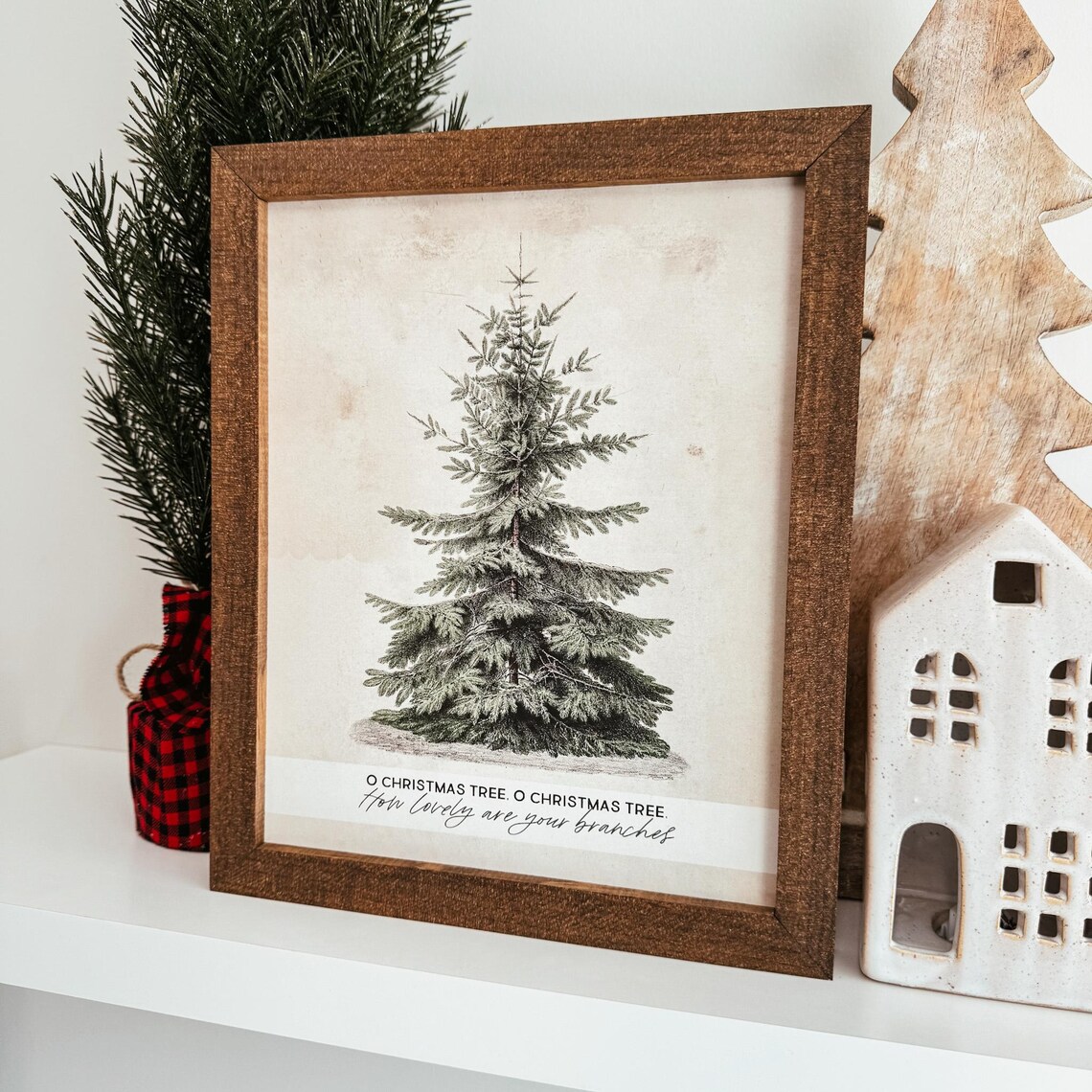 O Christmas Tree Wood Sign, Minimalist Christmas Sign, Christmas Home ...