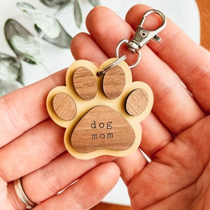 Custom Paw Print Keychain, Personalized Pet Name Keychain, Custom Dog ...
