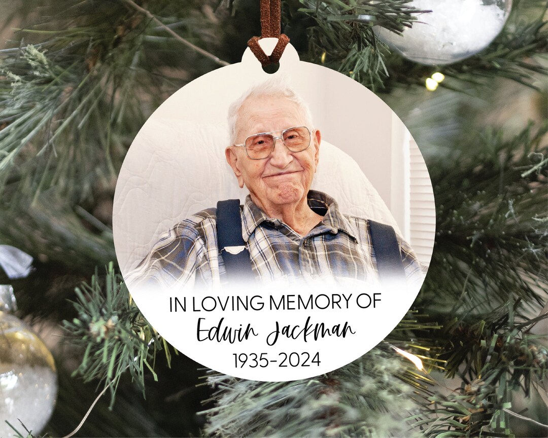 Memorial Christmas Ornament With Photo, in Loving Memory Ornament ...