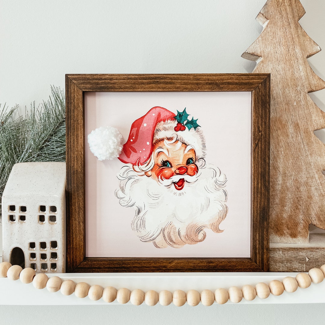 Vintage Santa Claus Wood Sign, Christmas Sign, Santa Christmas Sign ...