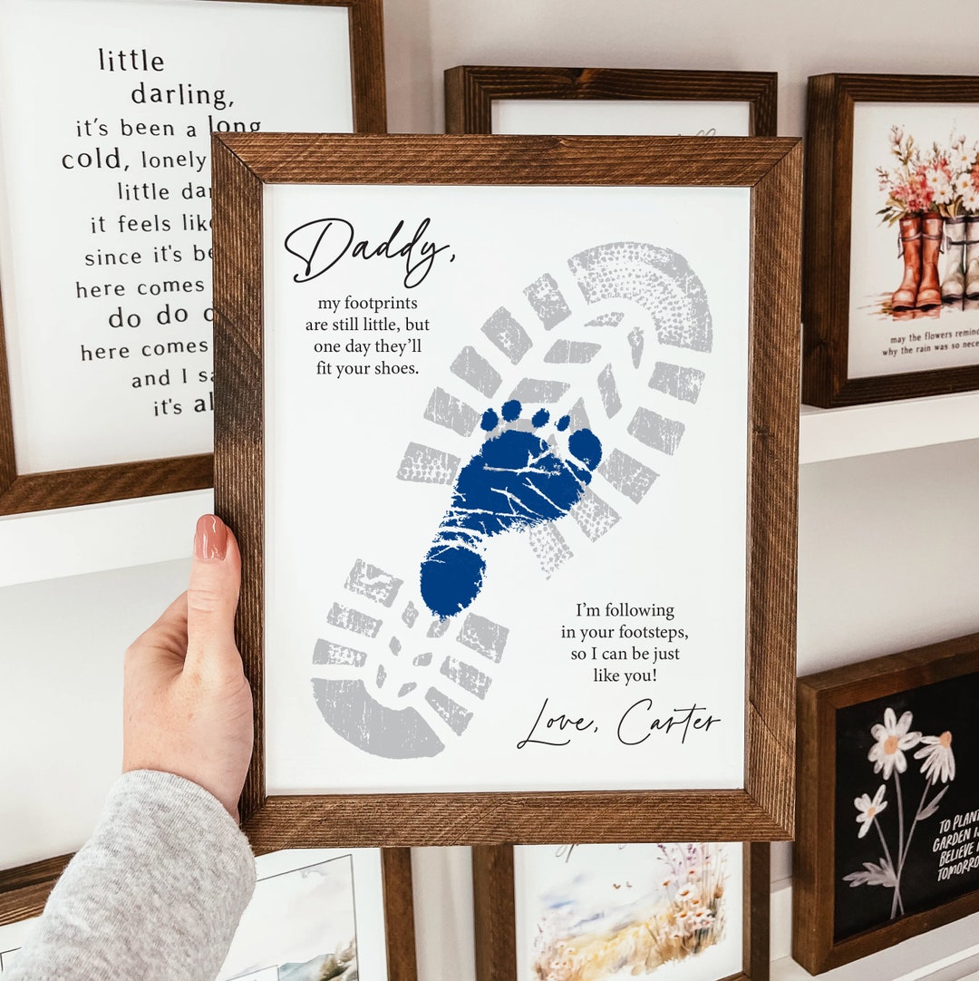 DIY Dad Footprint Sign, Personalized Father's Day Sign, Custom Dad Sign ...
