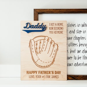 Father's Day Baseball Handprint Sign, Personalized Father's Day Sign ...