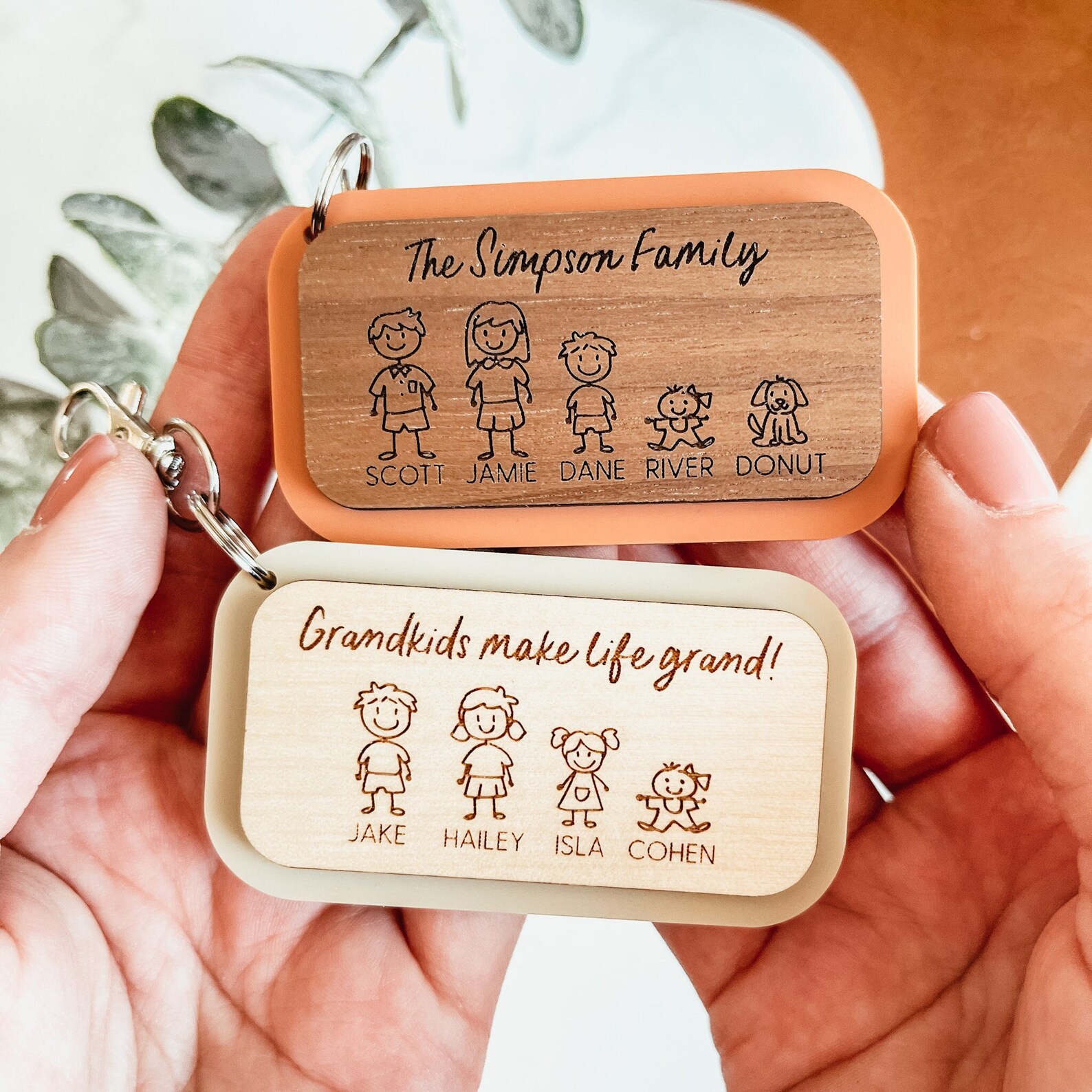 Custom Grandparent Keychain, Personalized Family Keychain ...