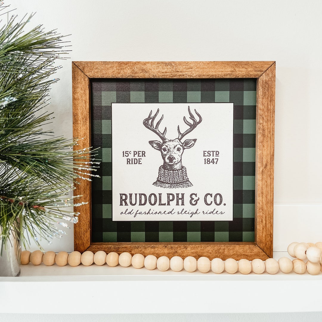 Reindeer Christmas Sign Rudolph Christmas Sign Vintage - Etsy Canada