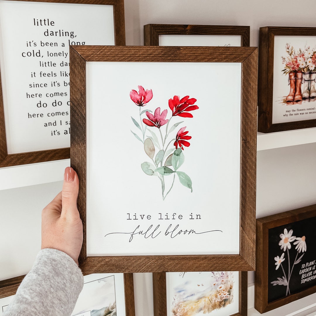 Live Life in Full Bloom Wood Sign, Spring Sign, Spring Decor ...